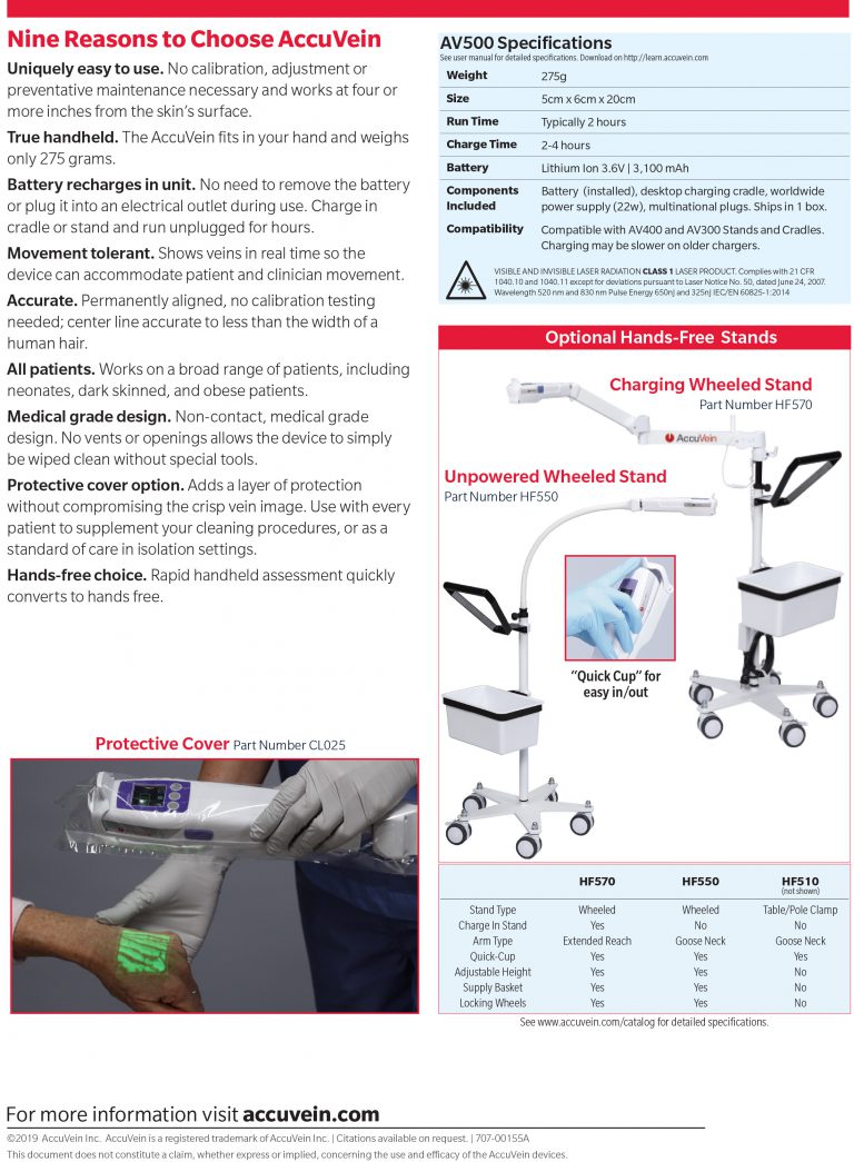 AccuVein AV500 - ש. שיווק כל מילניום בע"מ Sh. Shevook-kol Millenium LTD ...